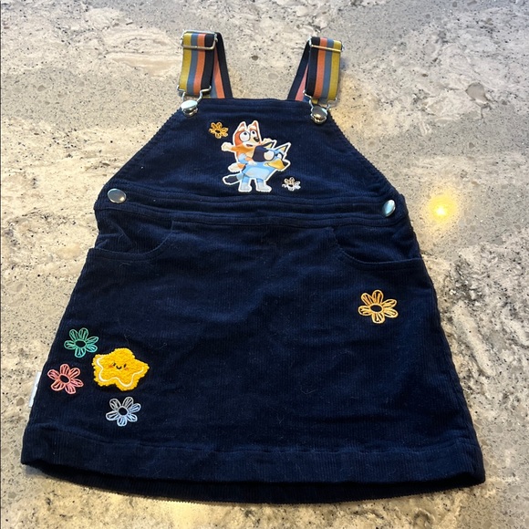 Bluey | Bottoms | Bluey Kids Navy Overall Skirt With Embroidered ...